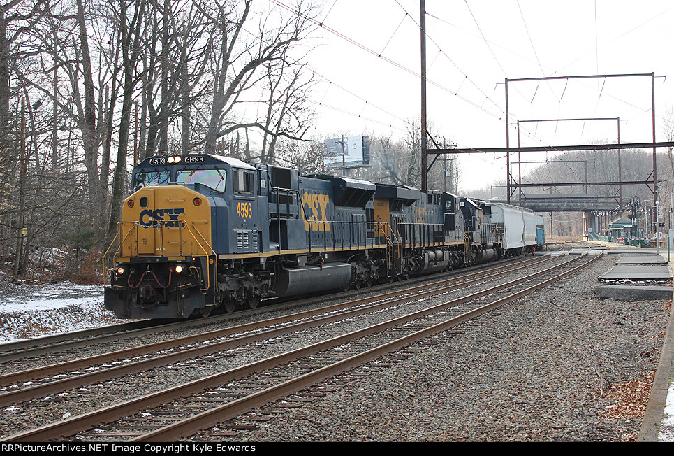 CSX SD80MAC #4593 on Q418-06